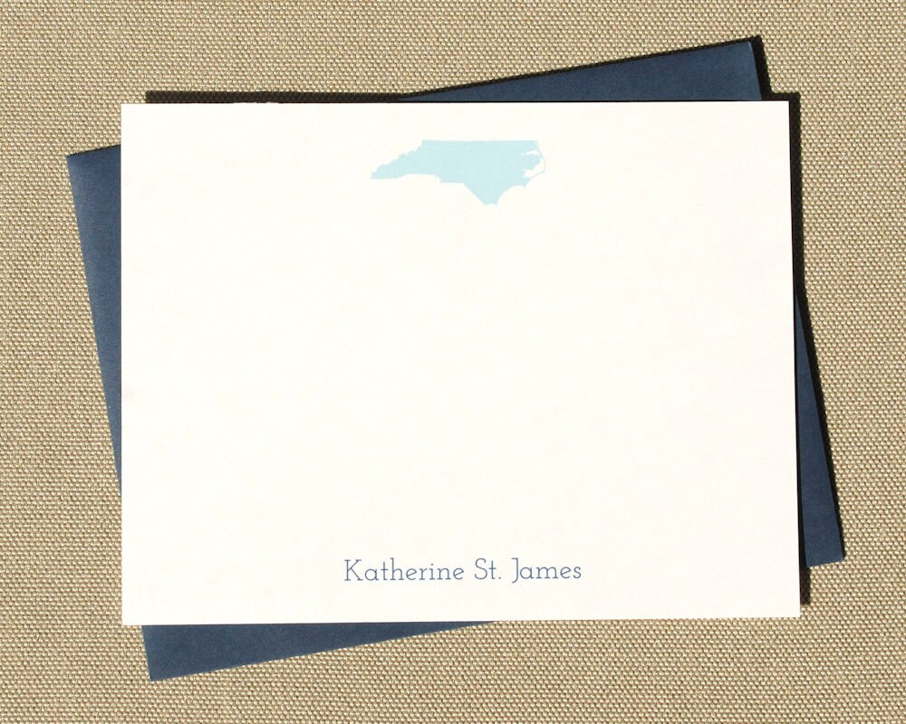 Custom State Map Stationery / Personalized Stationary Note | Etsy