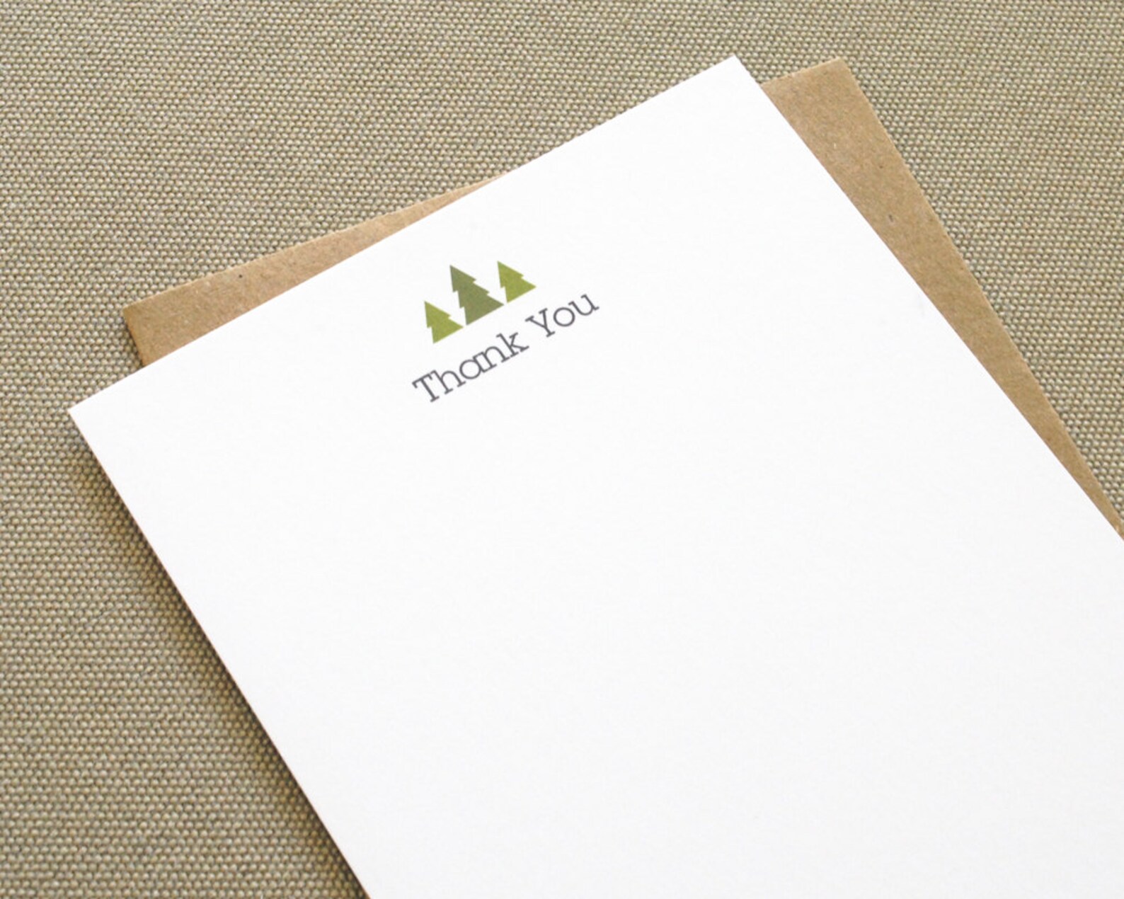 Thank You Cards / Winter Evergreen Tree Thank You Note Cards ...
