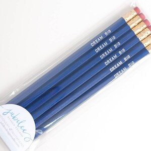 Inspirational Pencil Set / Set of "dream Big" Pencils / Back to School ...