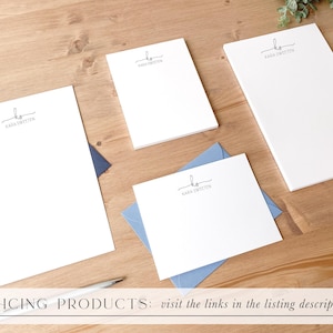 Personalized Notepad: Modern Design With Script Initials and All-caps ...