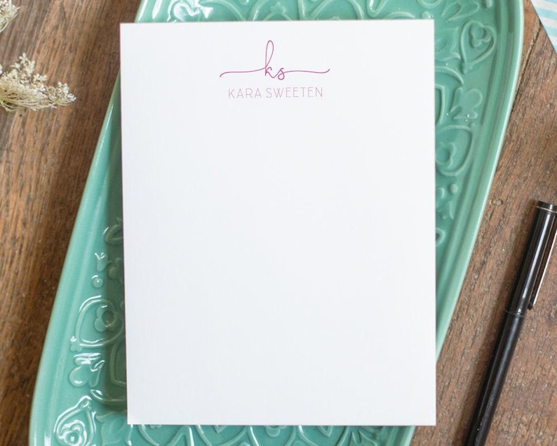 Personalized Notepad: Modern Design With Initials and Name, Custom ...