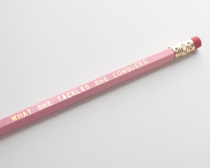 Inspirational Pencil Set / Set of Quote Pencils / Pink and | Etsy