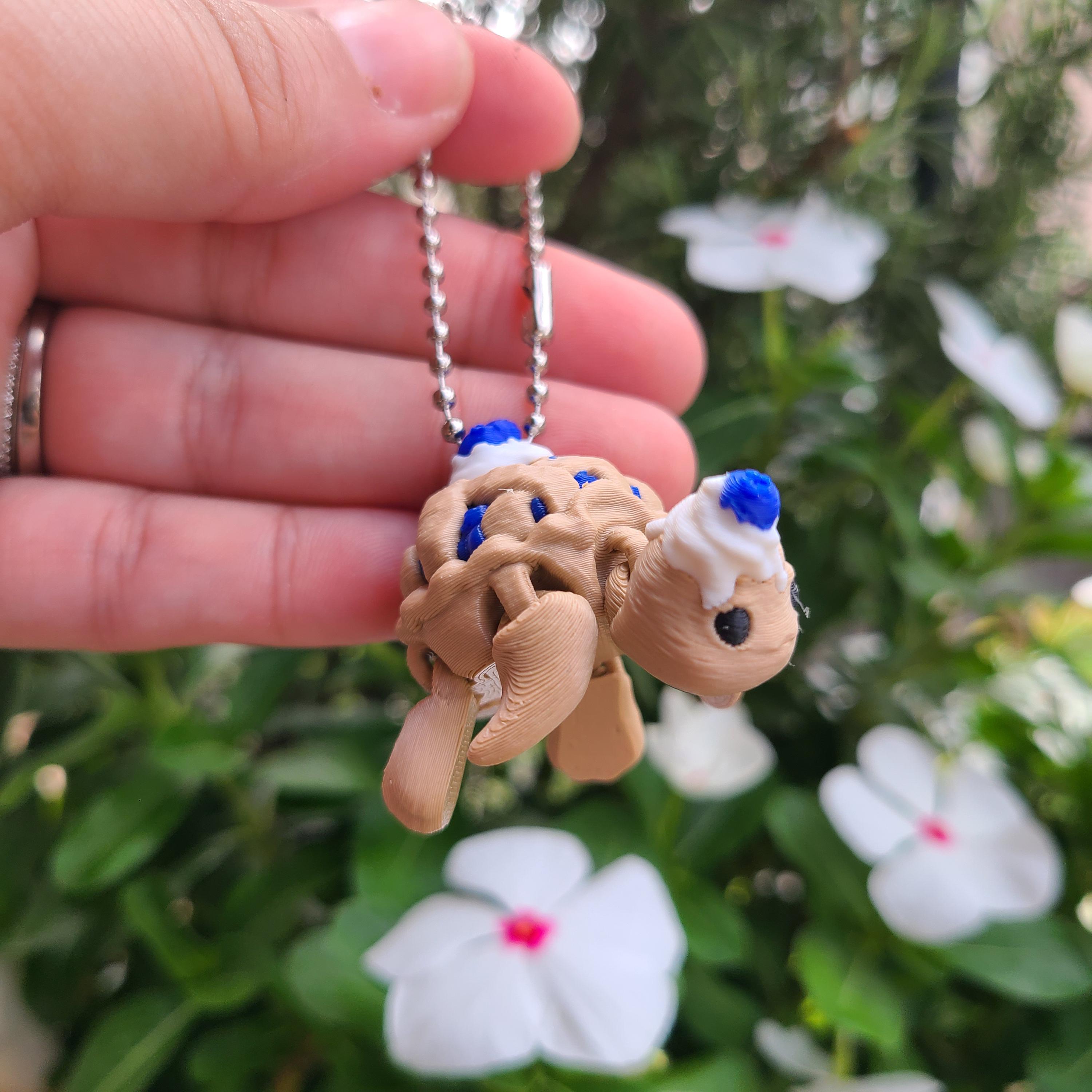 3D Printed Blueberry Pie Turtle Fidget Keychain: Backpack Charm - Etsy