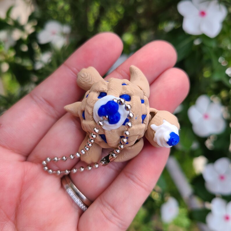 3D Printed Blueberry Pie Turtle Fidget Keychain: Backpack Charm - Etsy