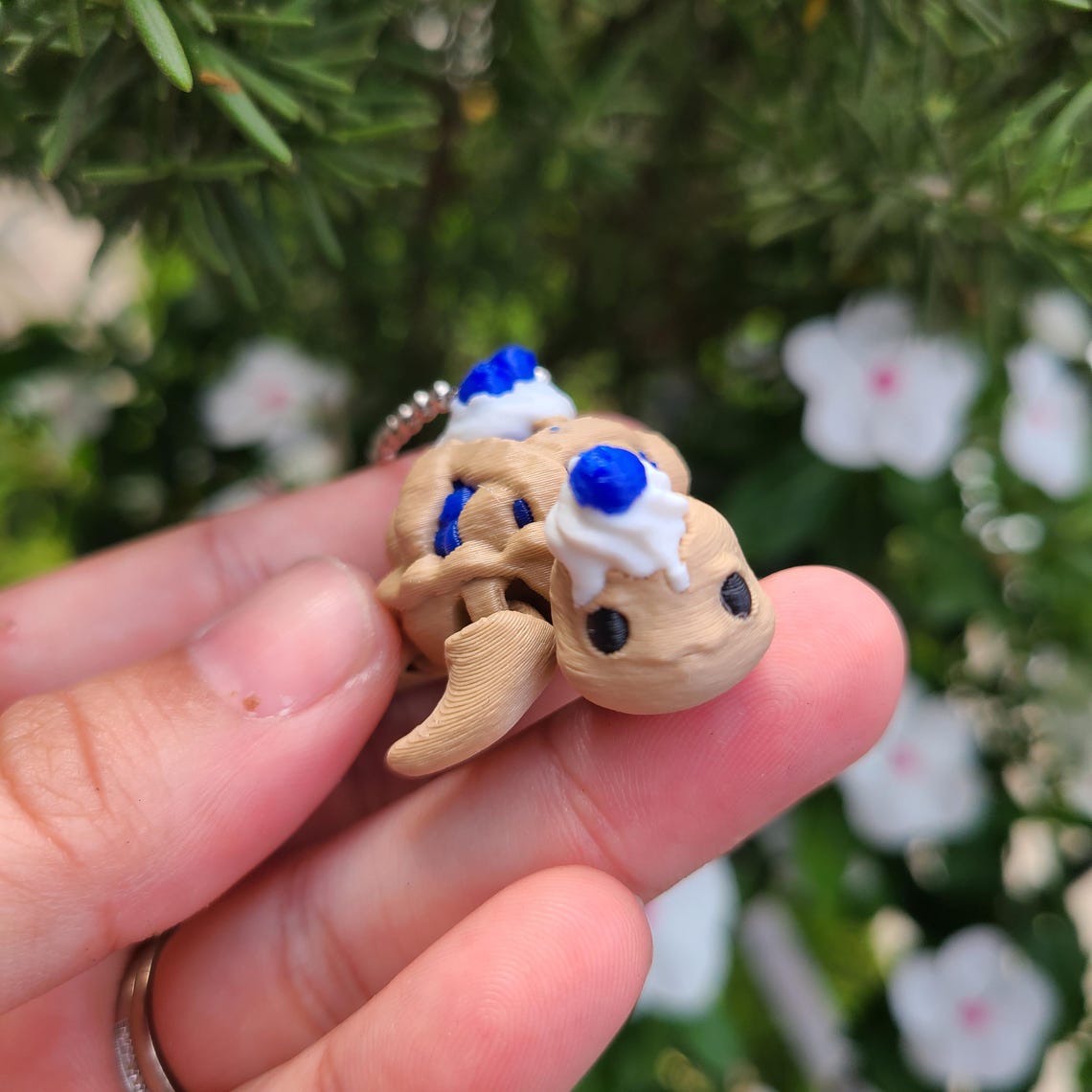 3D Printed Blueberry Pie Turtle Fidget Keychain: Backpack Charm - Etsy