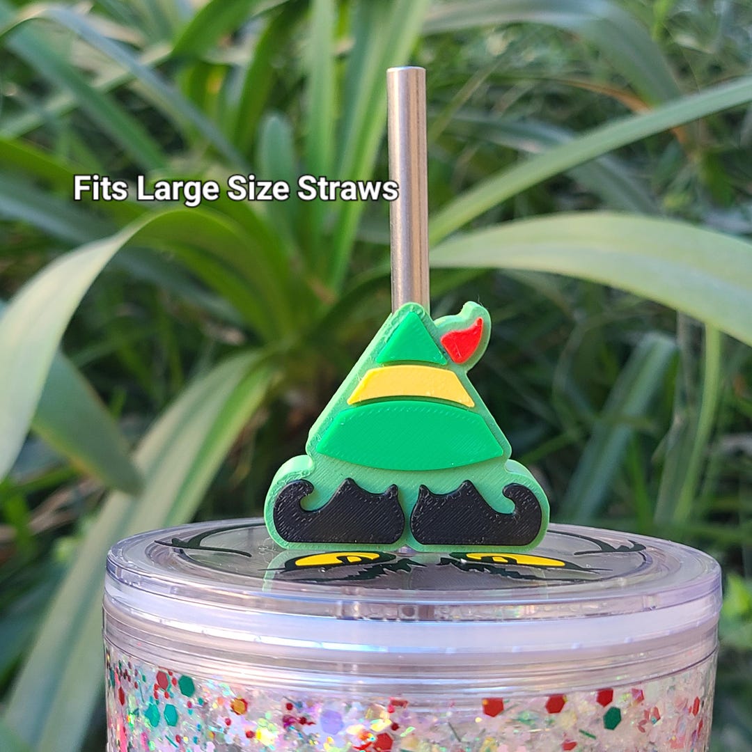 3D Printed Elf Straw Topper: Stanley Straw Charm, Christmas Party Favor ...