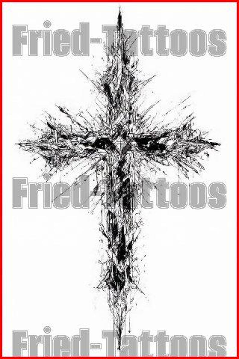Cyber Sigilism Cross Tattoo Design - Digital Faith Gothic Art Download ...