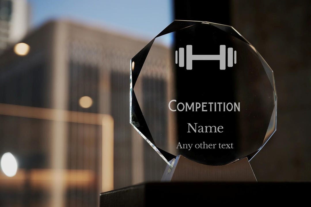 Personalized Weightlifting Trophy | Custom Crystal Powerlifting Award ...