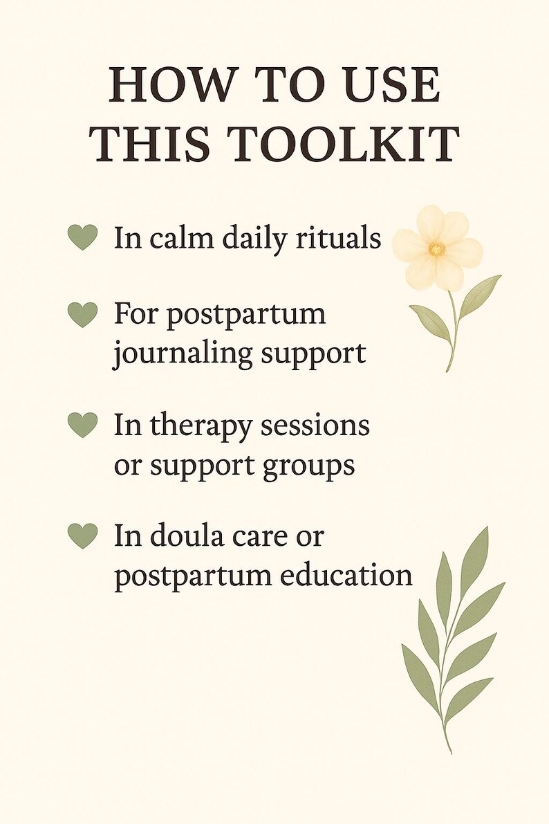 Postpartum Mental Health Toolkit – Therapist-created Printable for New Moms, Doulas, and ...