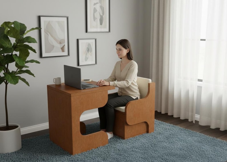 DIY Modular Desk Chair Plan: Space-saving Furniture Blueprint (digital ...