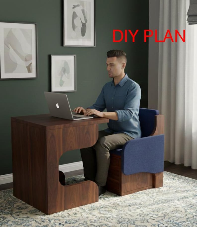 DIY Modular Desk Chair Plan: Space-saving Furniture Blueprint (digital ...