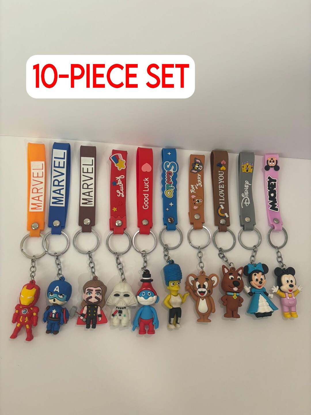 10-pack 3D Cartoon Character Keychains – Anime & Animation Inspired Key ...