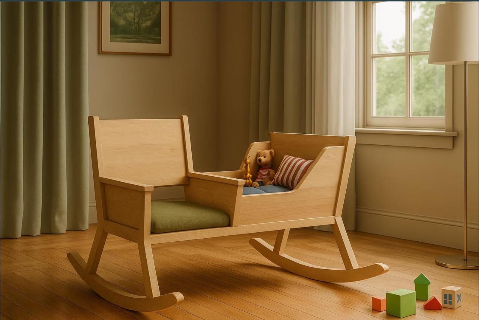 DIY Rocking Chair & Cradle Woodworking Plans | Mom and Baby Double ...