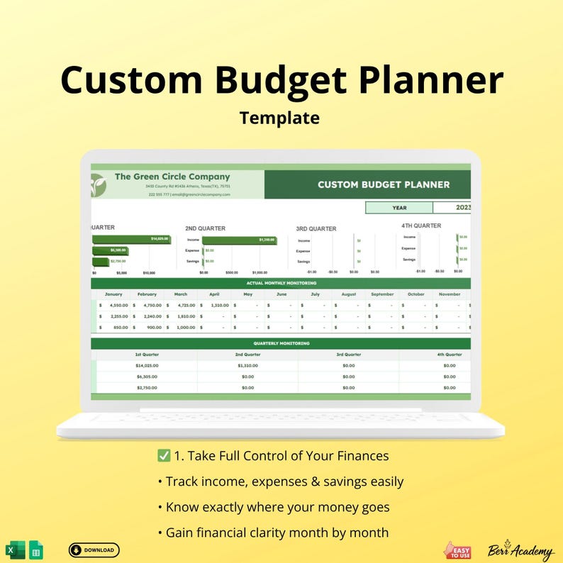 Custom Budget Planner Template: Google Sheets Financial Planning ...