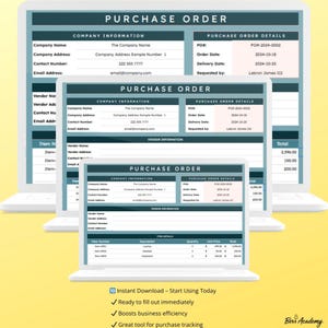 Simple Purchase Order, Google Sheets Template, Business Operations ...