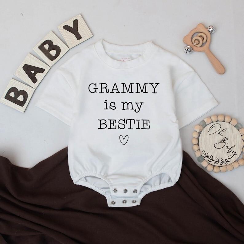Grammy is My Bestie Baby Romper, Funny Grandma Newborn Gift, Mother’s ...