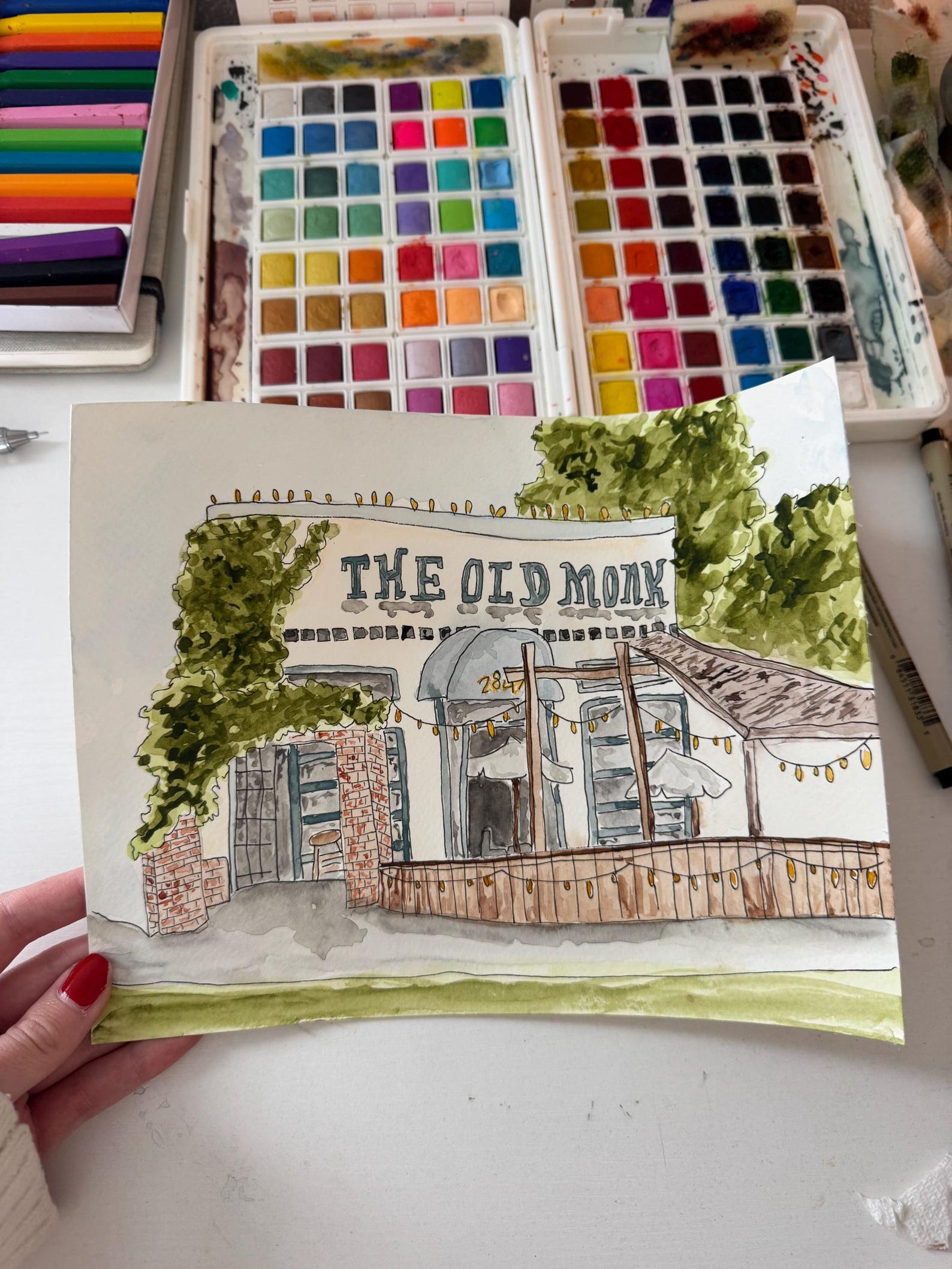 Hand Painted "the Old Monk" Print! - Etsy