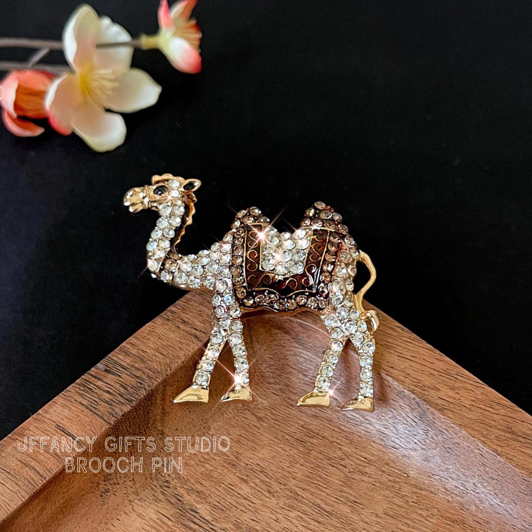 Rhinestone Camel Brooch Pin-crystal Desert Animal Pin,lapel Pin,suit ...
