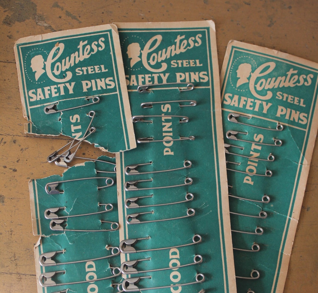 Vintage Countess Safety Pins, Vintage Countess Steel Safety Pins on ...