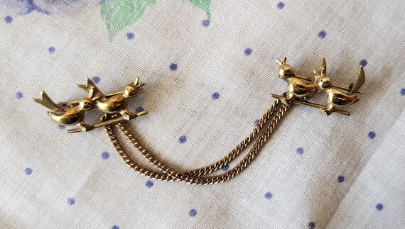 Vintage 1930's Bird Chatelaine Pin, Vintage 1930's Si… - Gem