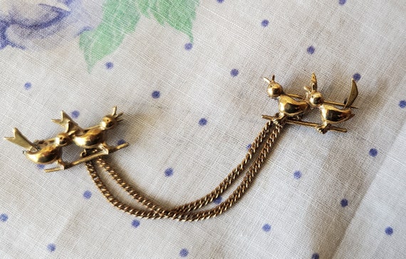 Vintage 1930's Bird Chatelaine Pin, Vintage 1930's Si… - Gem