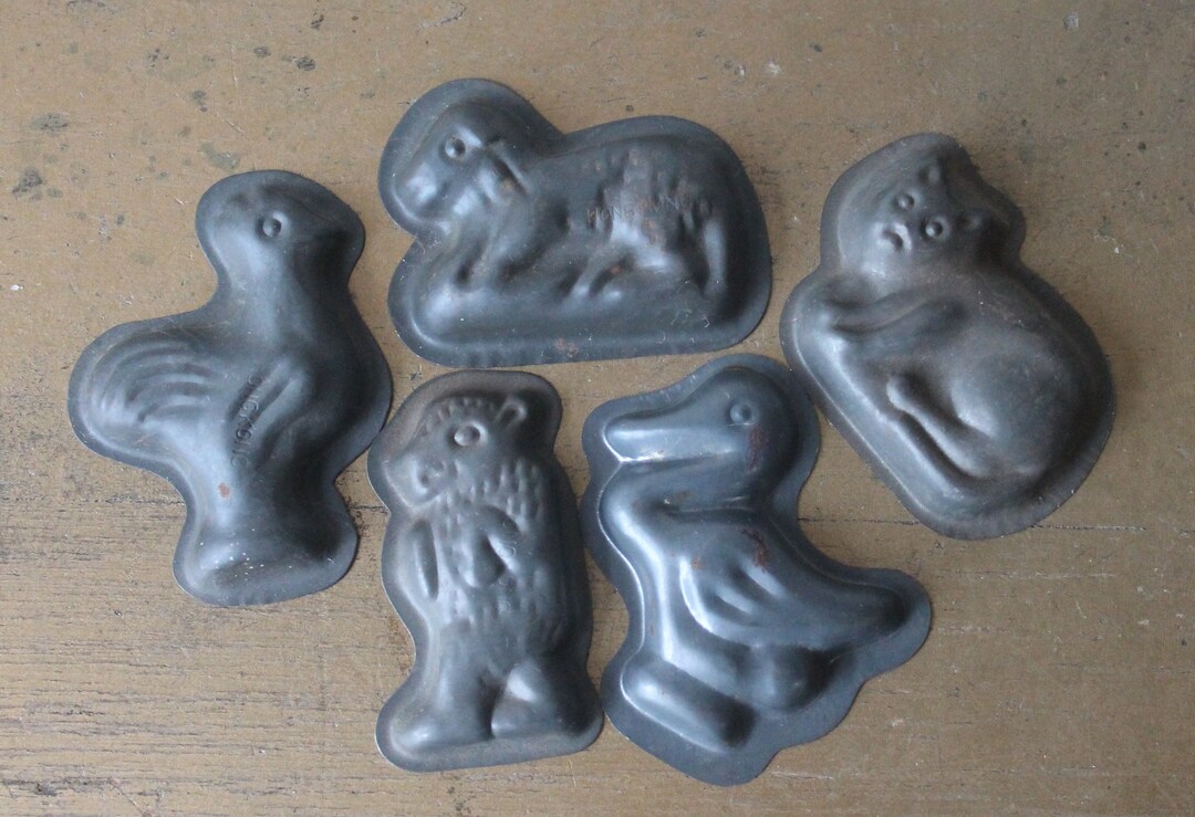 Vintage Tin Candy Molds, Vintage Tin Animal Candy Molds, Vintage Tin ...