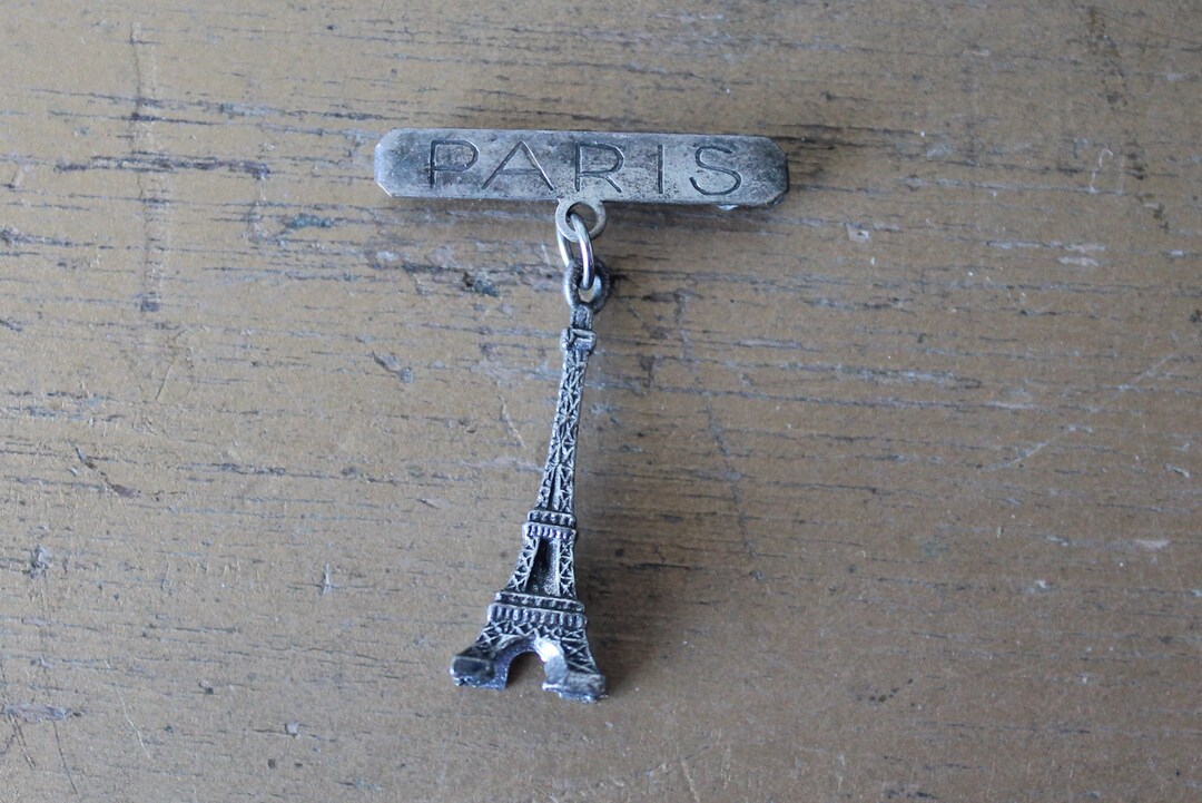 Vintage Paris France Eiffel Tower Tourist Travel Souvenir Pin, Vintage ...