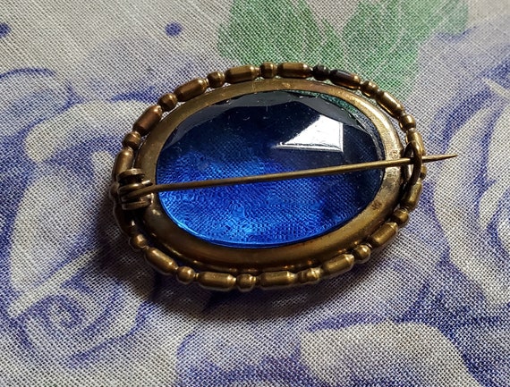 Antique Blue Glass Brooch, Antique Brooch, Victorian … - Gem