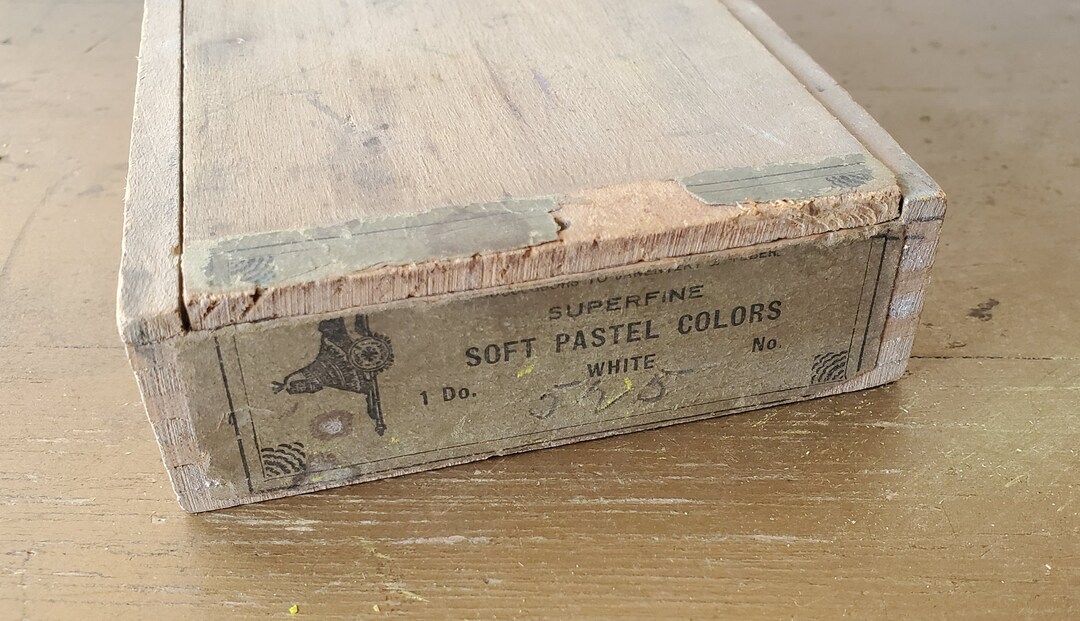 Antique Art Pastels in Original Box, Antique Dovetail Art Pastel Box ...