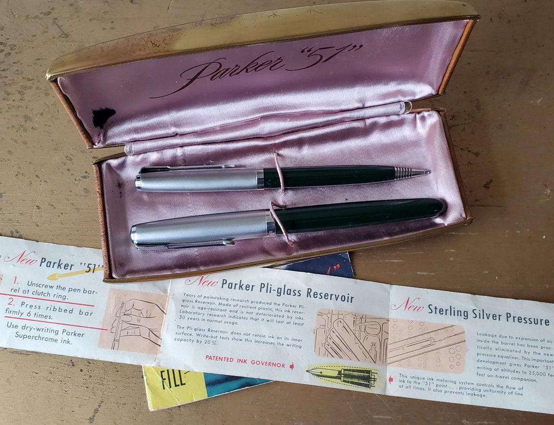 Vintage 1948 Parker 51 Pen Set in Box, Vintage Parker 51 Pen Set ...