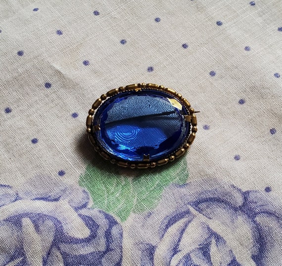 Antique Blue Glass Brooch, Antique Brooch, Victorian … - Gem