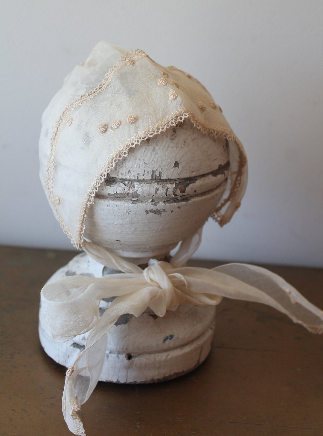Vintage Antique Victorian Edwardian Baby Bonnet With Tatted Edge ...