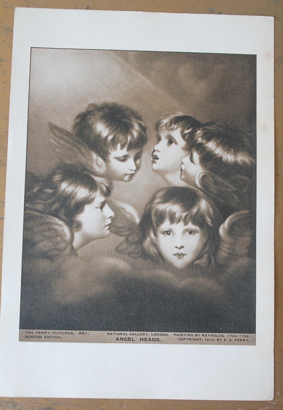 Antique 1910 the Perry Pictures "angel Heads" Print, Antqiue Angels ...