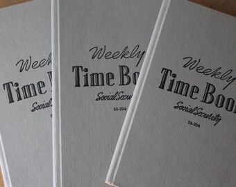 Vintage Hardcover Weekly Time Book - Etsy