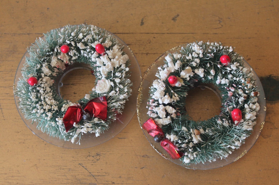 Vintage Bottle Brush Candle Rings, Vintage Christmas Candle Rings ...
