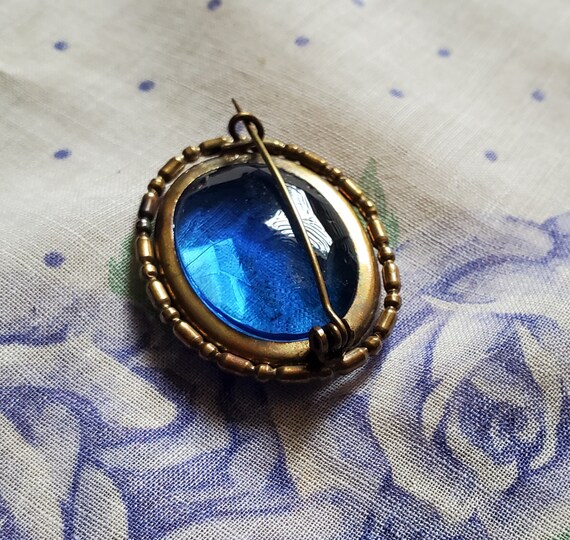 Antique Blue Glass Brooch, Antique Brooch, Victorian … - Gem