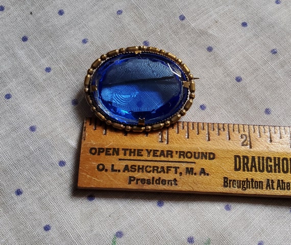 Antique Blue Glass Brooch, Antique Brooch, Victorian … - Gem