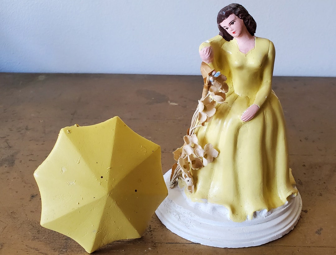 Vintage 1947 Chalkware Cake Topper, Vintage 1947 Lady Cake Topper ...