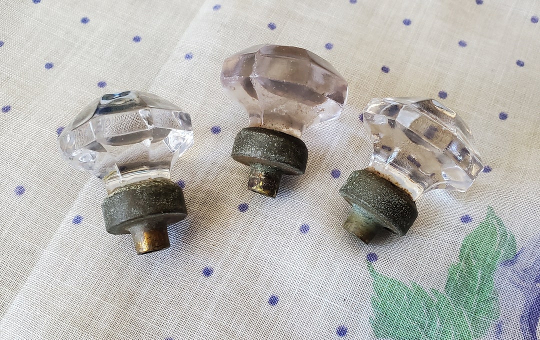 Vintage Glass Cabinet Knobs Vintage Glass Cabinet Pulls Glass Knobs Vintage Glass Knobs With