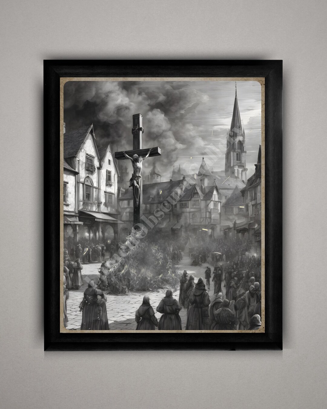 Witch Trial Execution Poster • Gothic Medieval Printable Wall Art ...