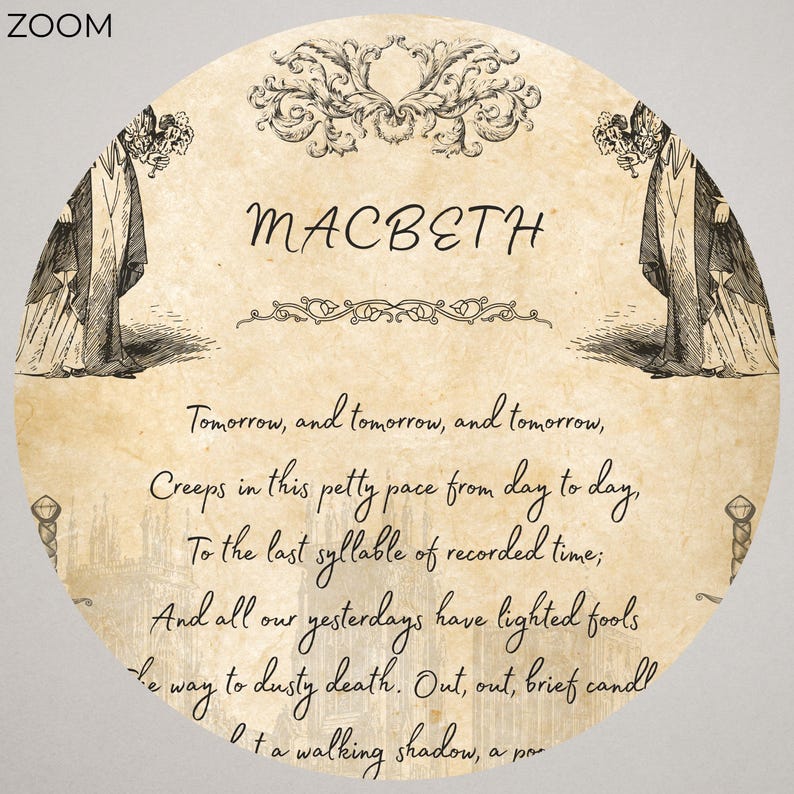 Macbeth Shakespeare Quote Wall Art - Gothic Vintage Literary Poster ...