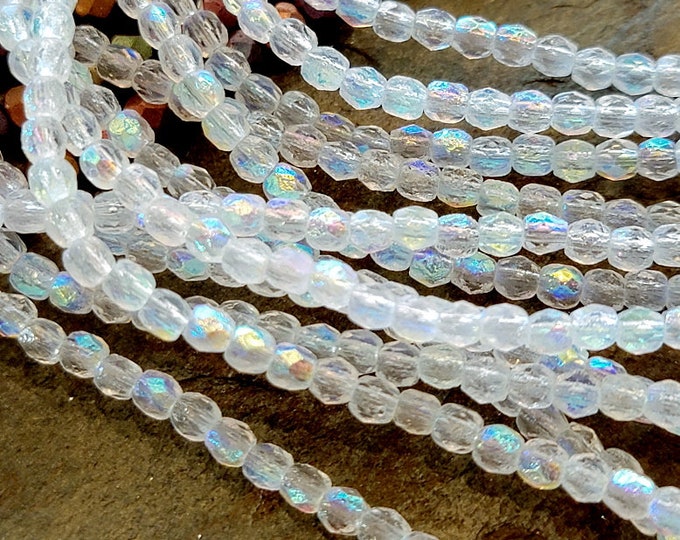 Aqua Blue AB, MATTE, Moon Face, Coin, 13mm, Czech Glass, 6 Pieces per ...