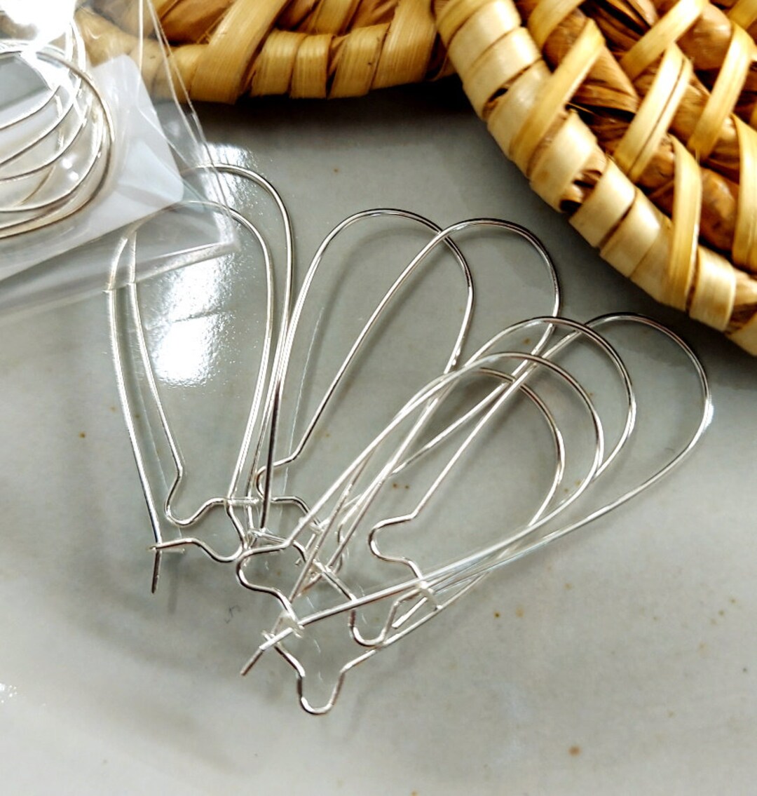 Silver Plated, Large, Kidney, Ear Wires, Surgical Steel, 1.5x.5 Inches ...