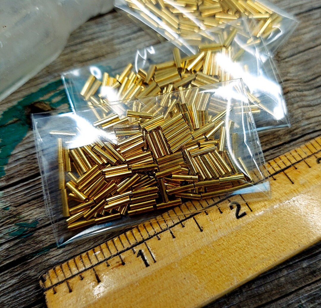 Liquid Gold, Smooth, Bugles, 6x1mm, 18 Karat, Gold Plated, Brass ...