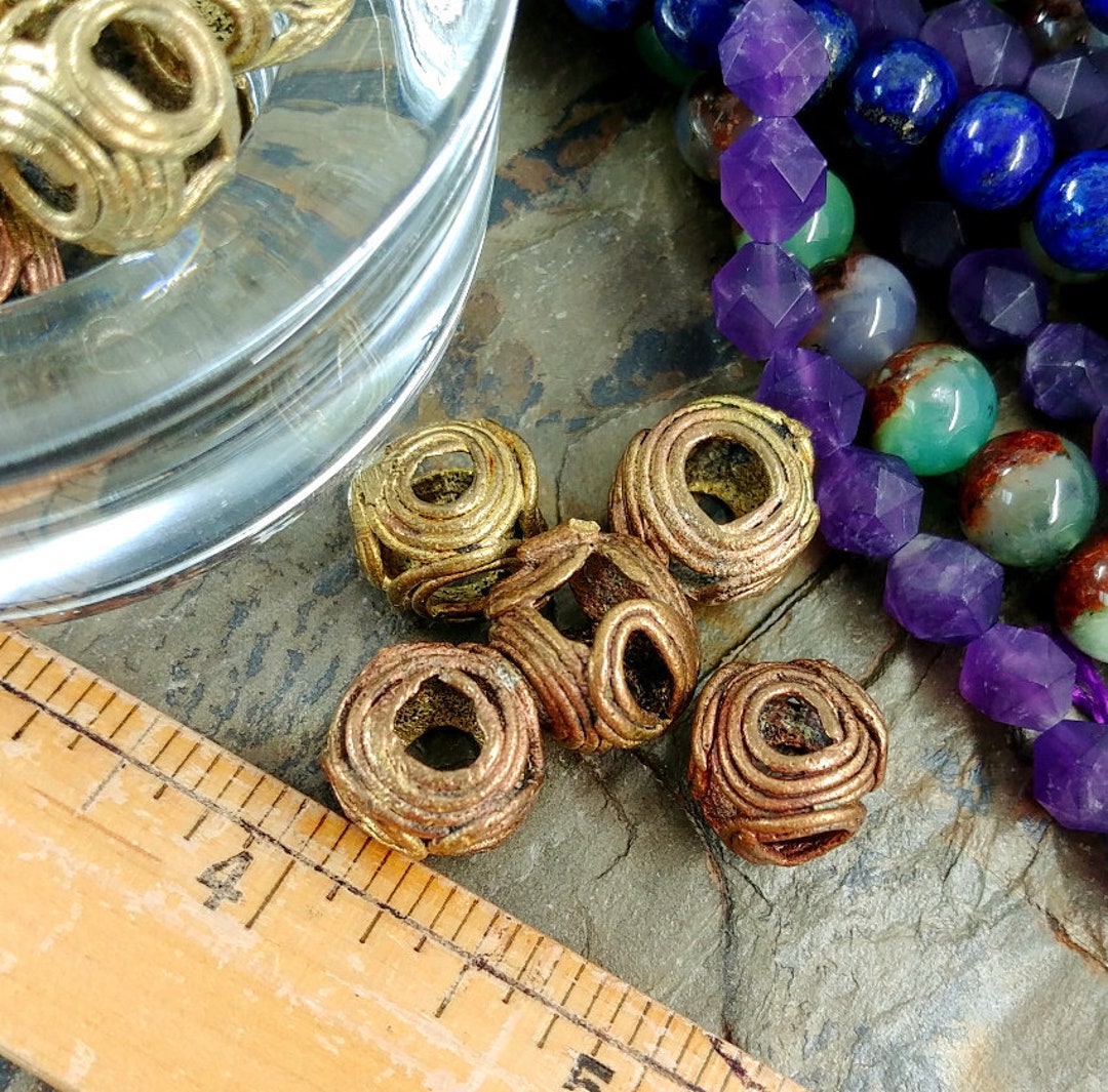 Ghanaian, 15mm, Round, Filigree Rounds, Bronze, Lost Wax Method ...