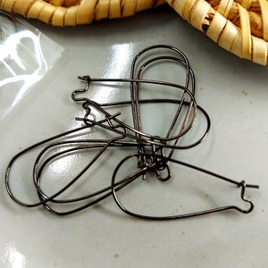 Gunmetal, Plated, Large, Kidney, Ear Wires, Surgical Steel, 1.5x.5 ...
