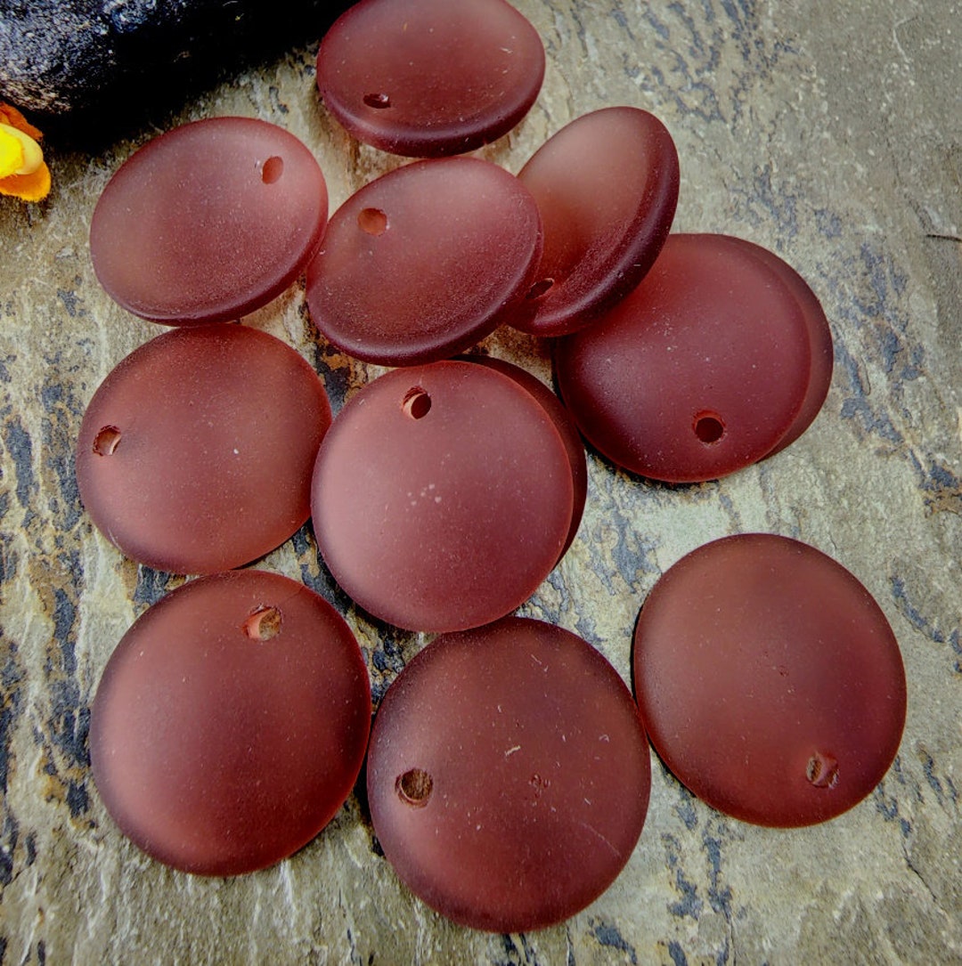 Amethyst, Concave Coins, Sea Glass, 18mm, Single Top Hole, Contemporary ...