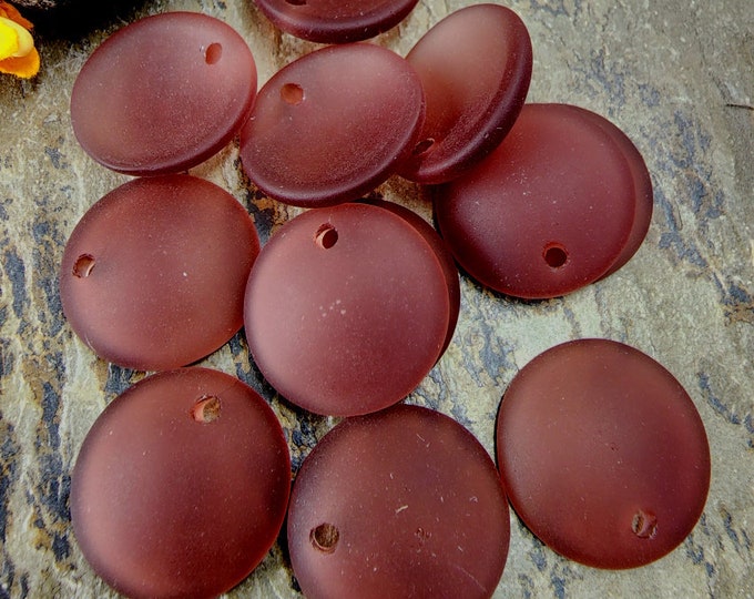 Amethyst, Concave Coins, Sea Glass, 18mm, Single Top Hole, Contemporary ...