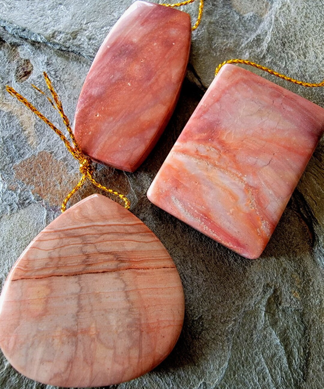 Red Print Stone, Jasper, Rectangle, Fat Teardrop, Long Oval, Gemstone ...