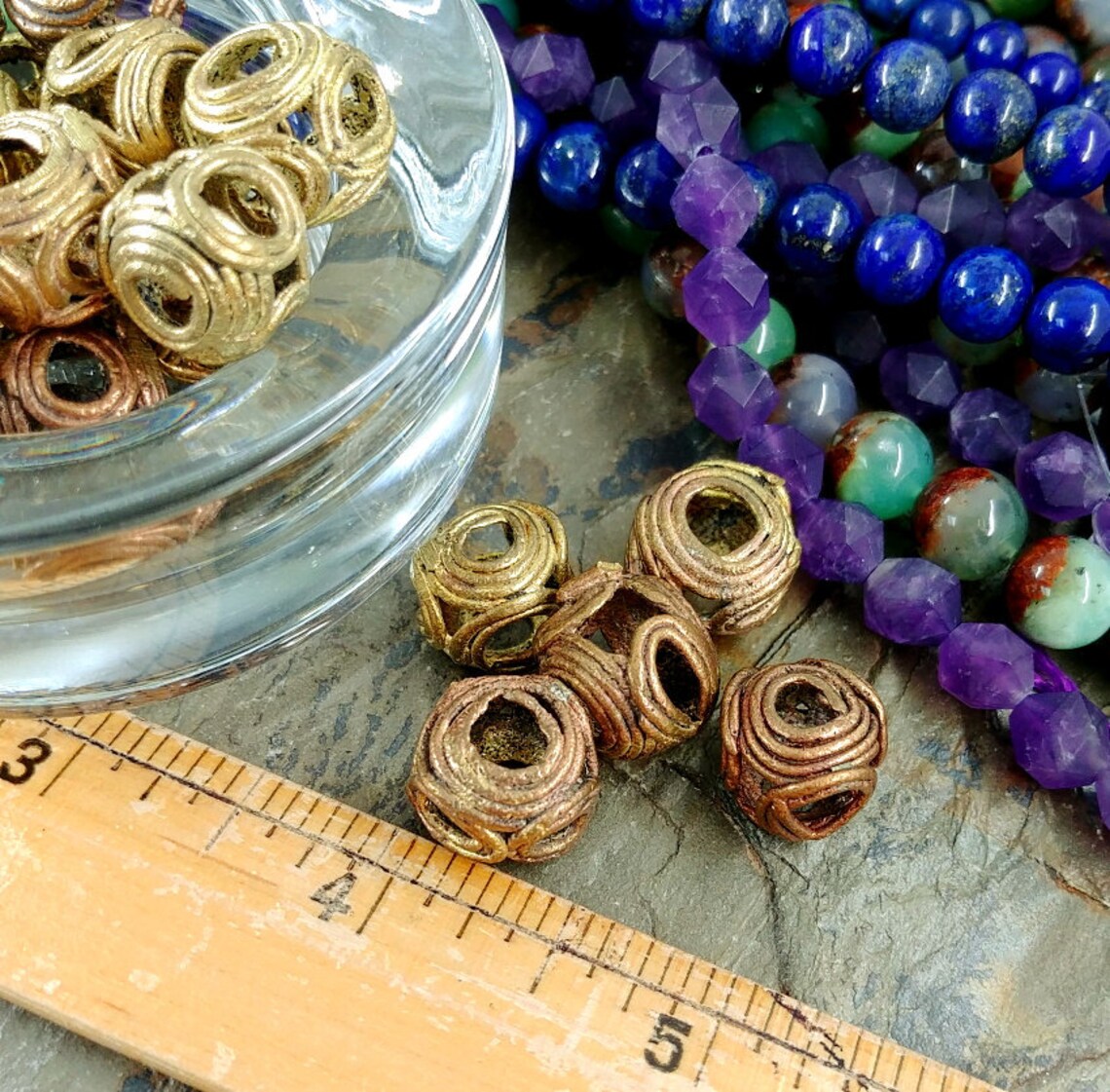 Ghanaian 15mm Round Filigree Rounds Bronze Lost Wax - Etsy
